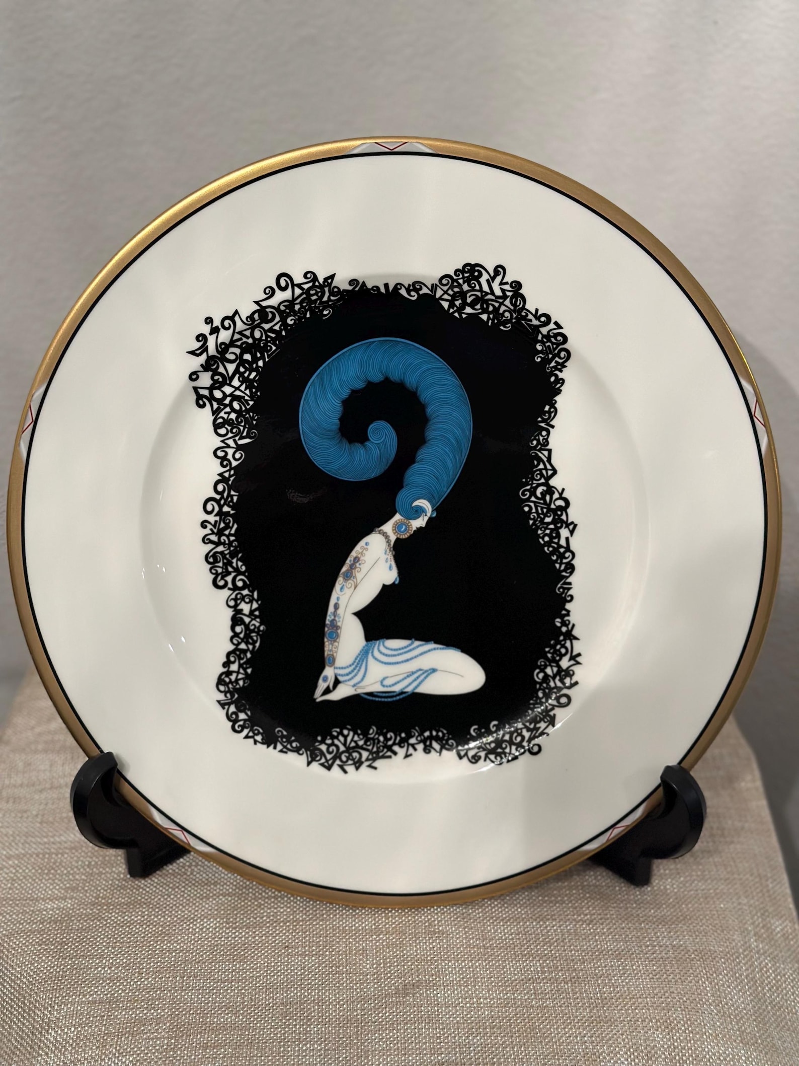 Vintage Erte the Numeral Porcelain Plate - Etsy