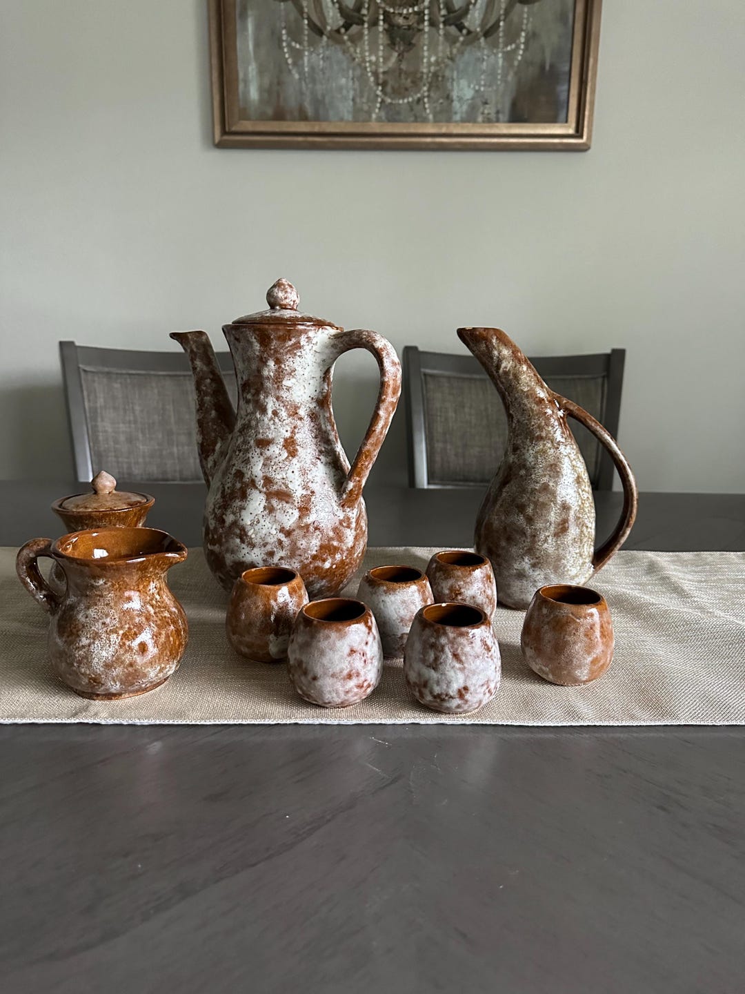 Vintage Rustique Canadian Lava Glazed Teapot 12pc Set - Etsy