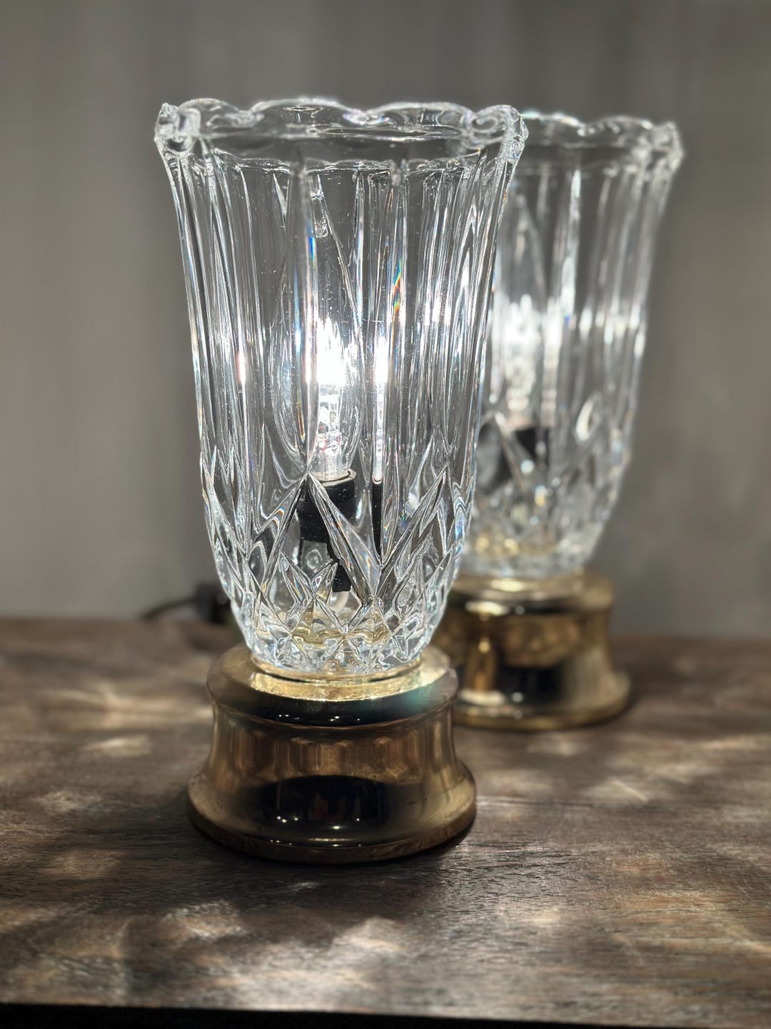 Vintage Crystal Lamps (set of 2) - Etsy