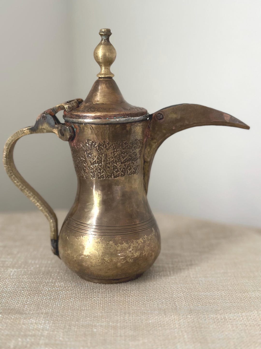 Vintage Brass Dallah Coffee Pot - Etsy