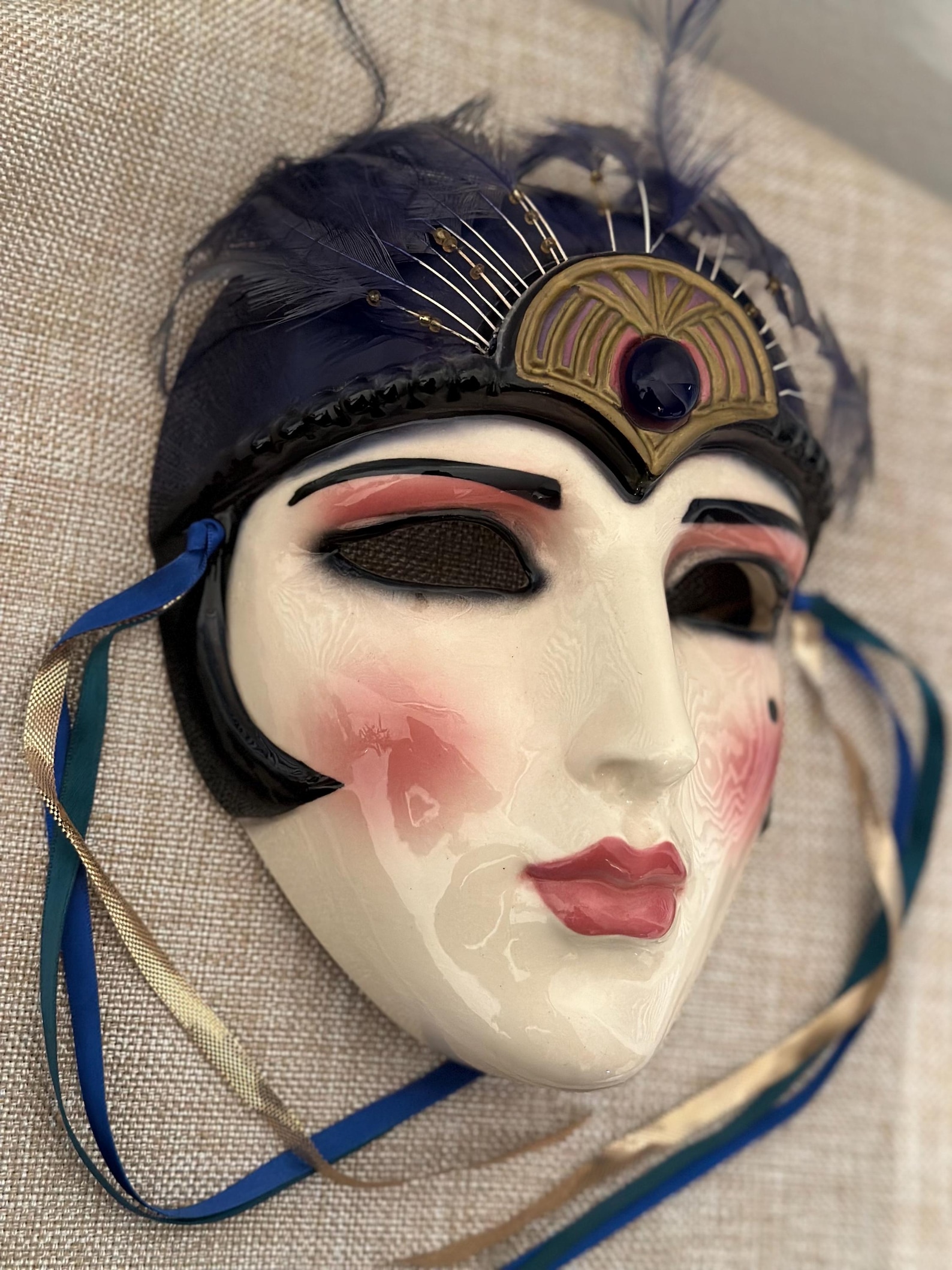 Vintage Clay Art Deco Mask-the About Face Line - Etsy