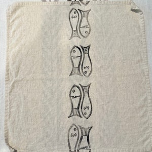 Hand Block Print Fish Napkin Set. Coastal Chic Bohemian Eclectic Design ...