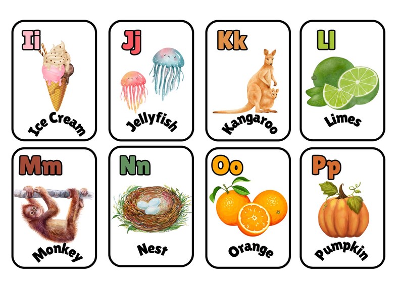 Toddler Alphabet Flashcards Printable | A–Z Flashcard Bundle With Cute ...