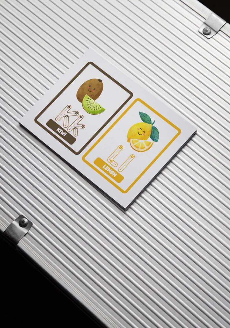 Alphabet Flashcards With Fruits & Veggies | Toddler A-Z Tracing Cards ...