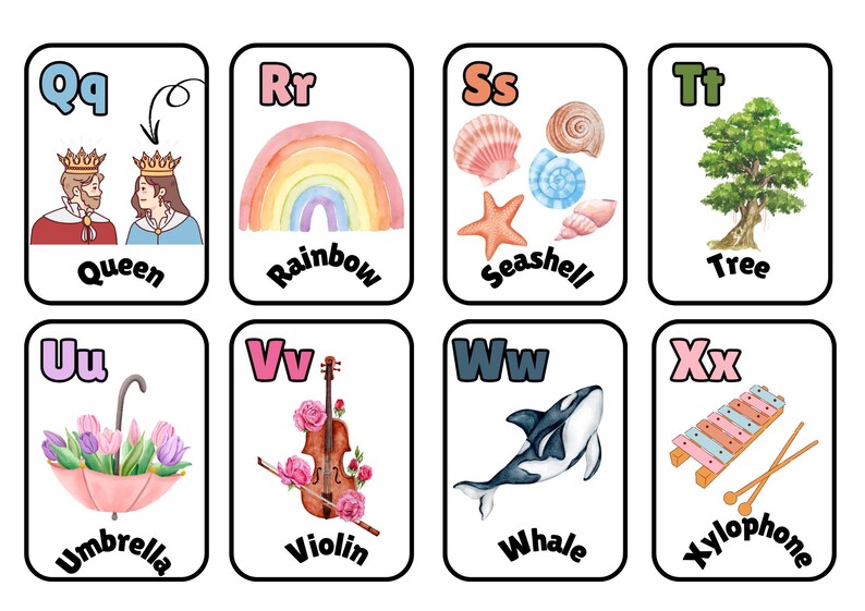 Toddler Alphabet Flashcards Printable | A–Z Flashcard Bundle With Cute ...