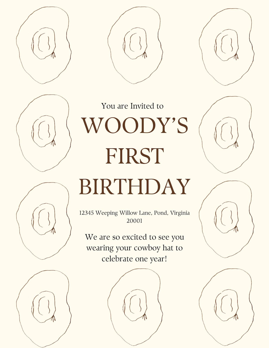 Cowboy Hat Theme Invitation - Etsy