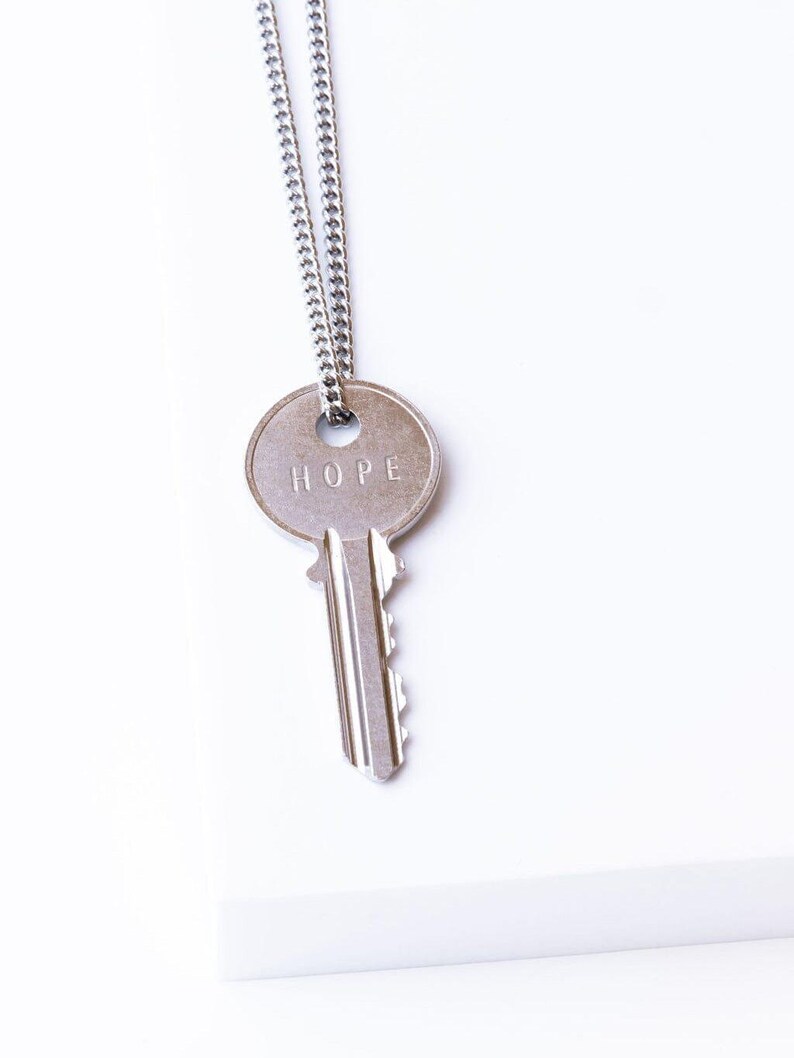 Classic Key Silver Chain Necklace - Etsy
