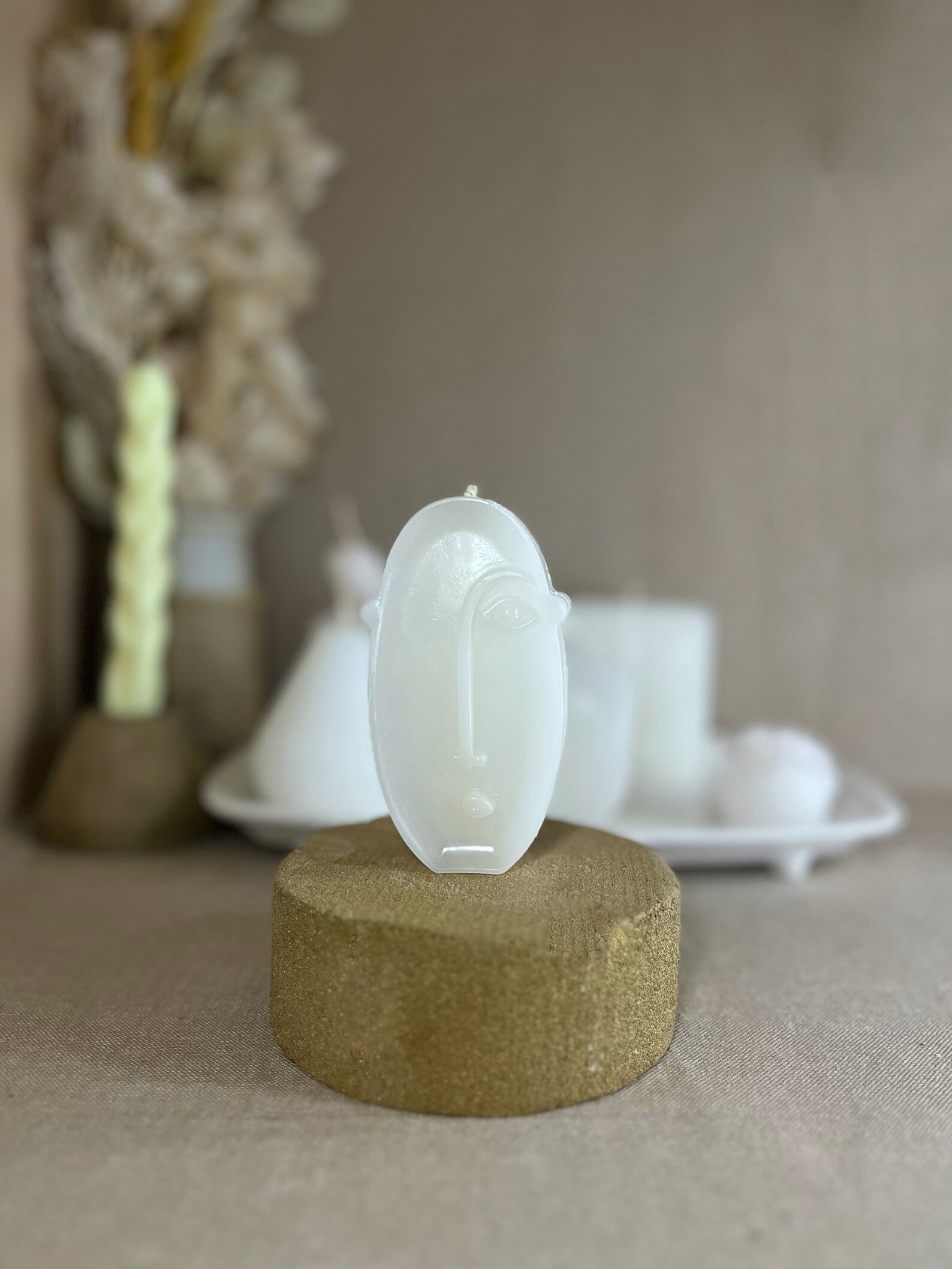 Statue Candle, Cube Candle, Heart Cube Candle, Unscented Handmade ...