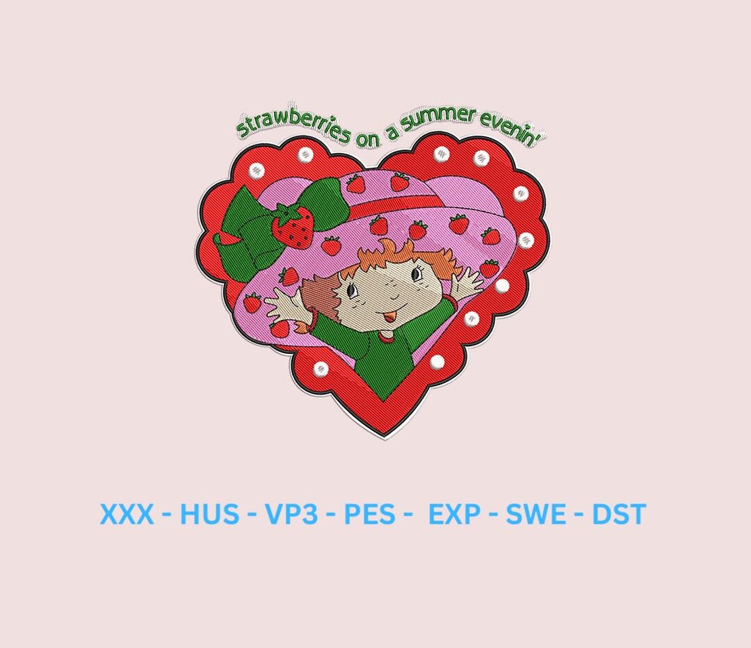 Strawberry Shortcake Embroidery Designs, Strawberry Girl Embroidery ...