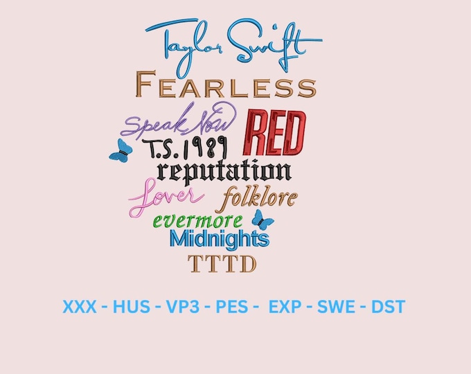 TTPD ALBUM Embroidery Designs, Swifties Embroidery Patterns, Taytay ...