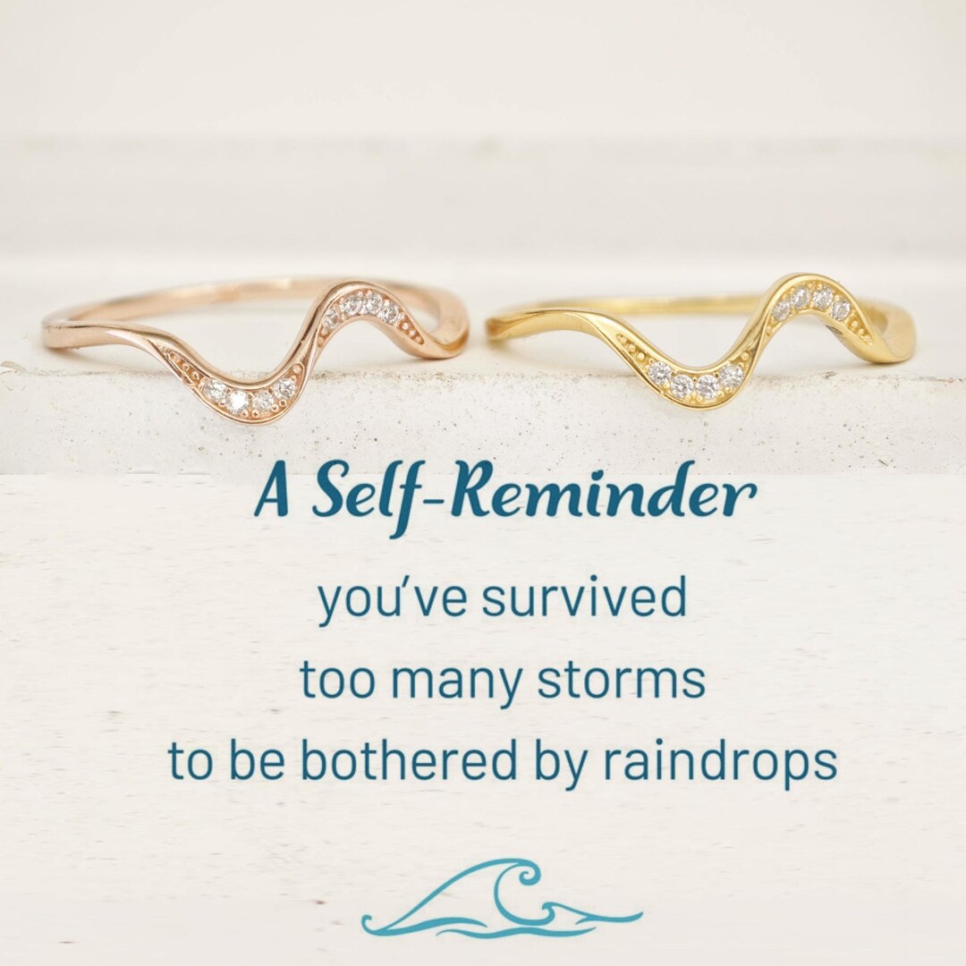 A Self Reminder Wave Ring,you've Survived Too Many Storms Minimalist ...