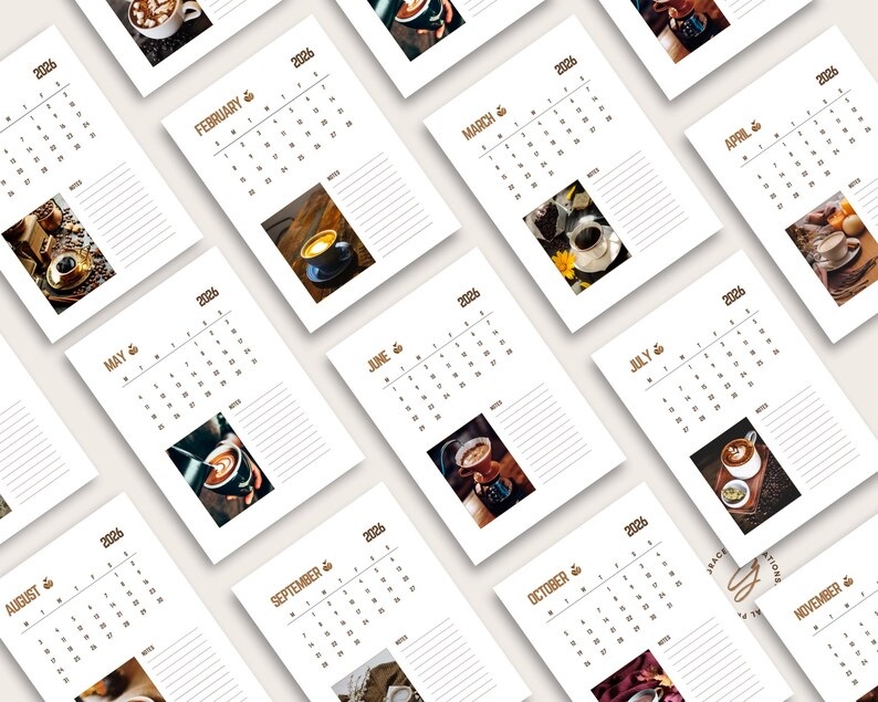 2026 Monthly Calendar Printable, Editable Canva Template (A4 and Letter ...
