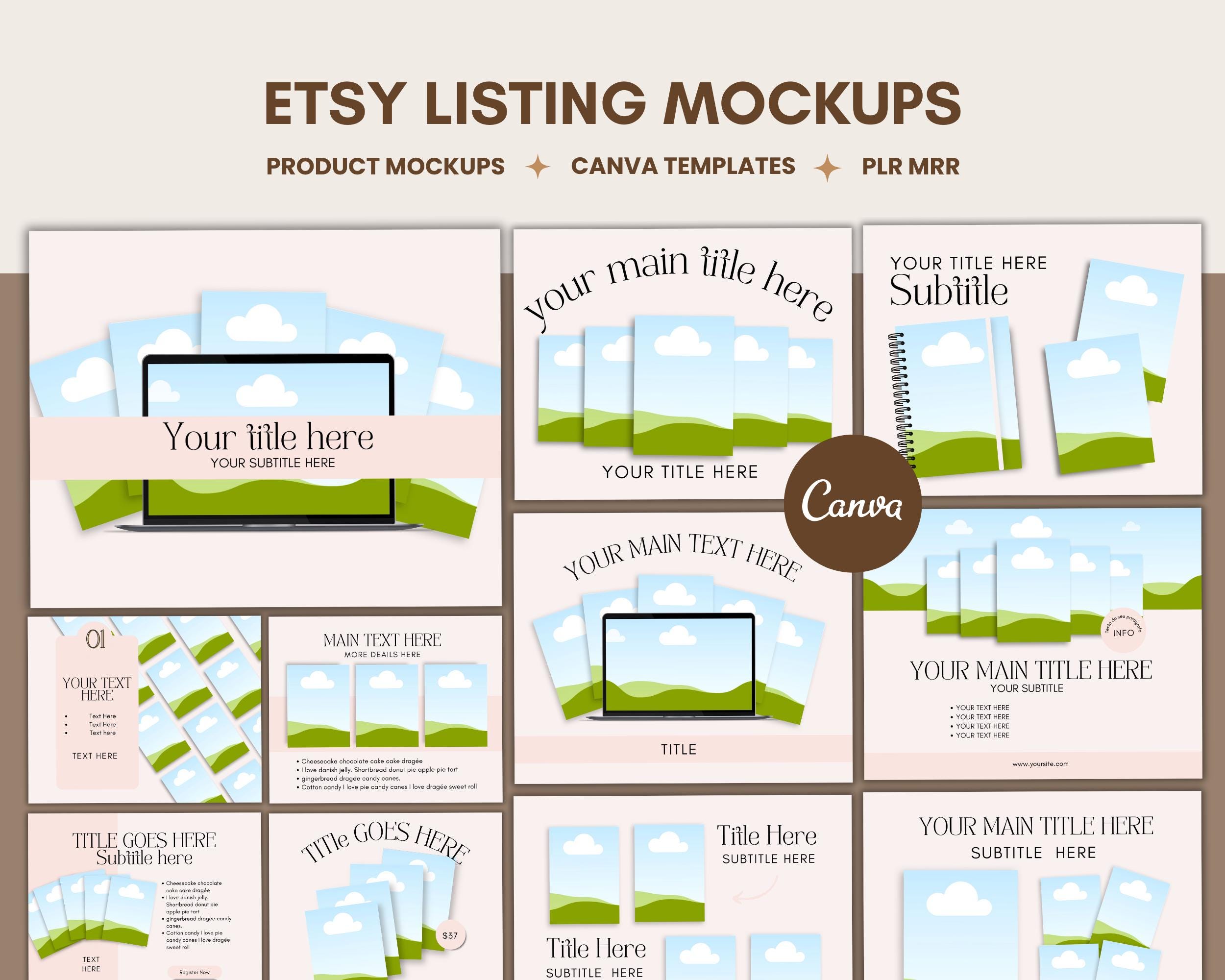 Etsy Listing Mockup Templates, Etsy Shop Template, PLR Digital Products ...