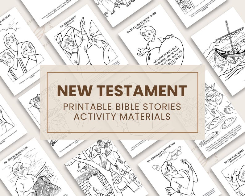 280+ Kids Bible Lesson Bundle: Sunday School Activity, Christian Bible ...