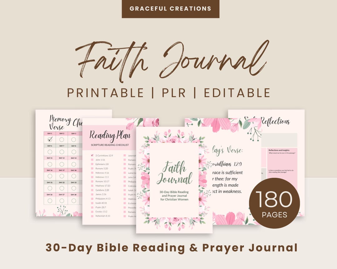 Prayer Journal Template Faith Journal Christian Journal for Women Bible ...