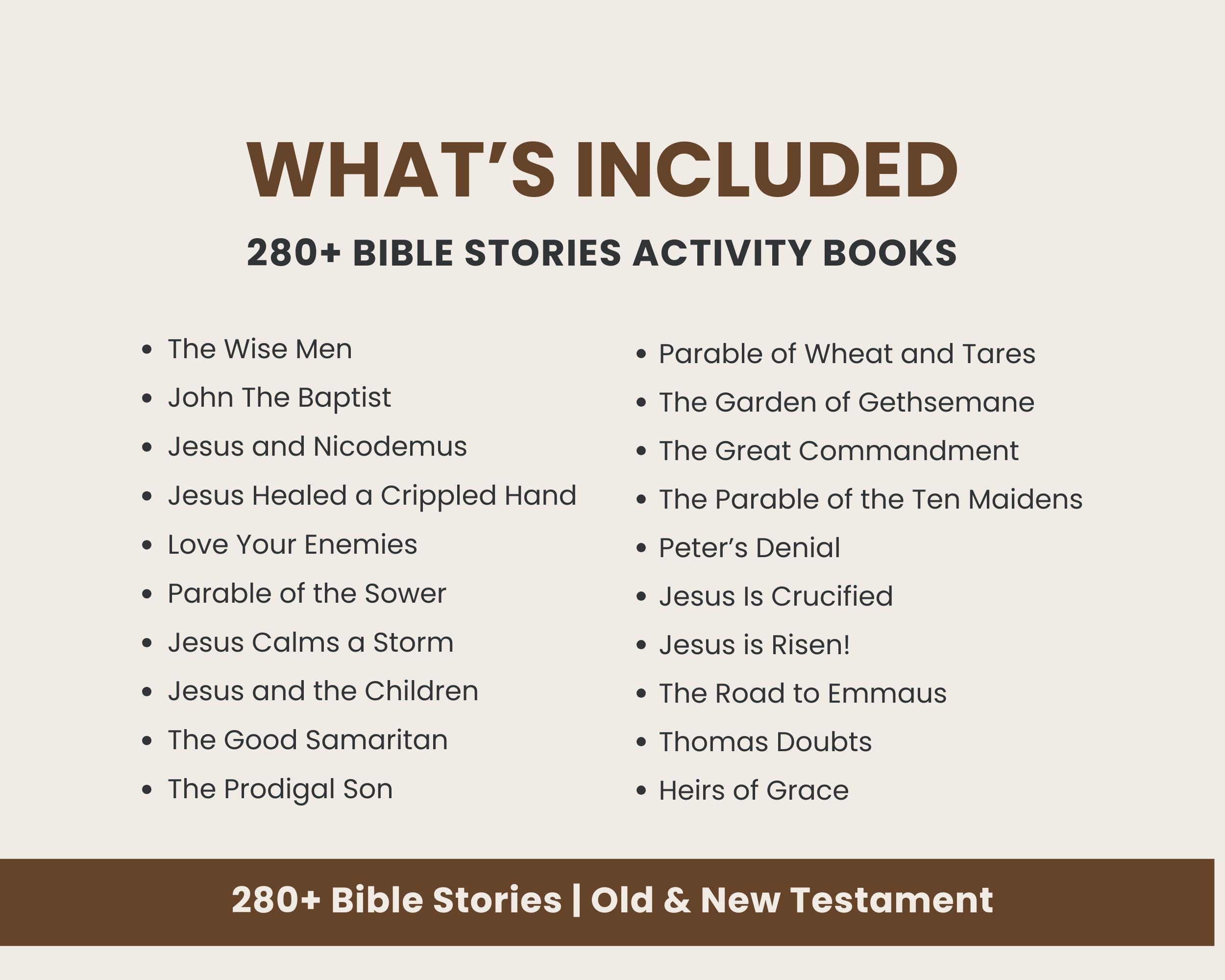 280+ Kids Bible Lesson Bundle: Sunday School Activity, Christian Bible ...