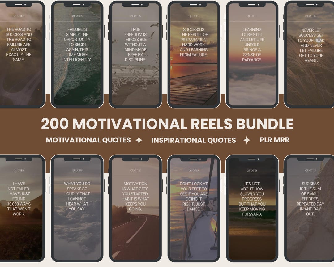 200 Motivational Reels Bundle Motivational Quotes Motivational Videos ...