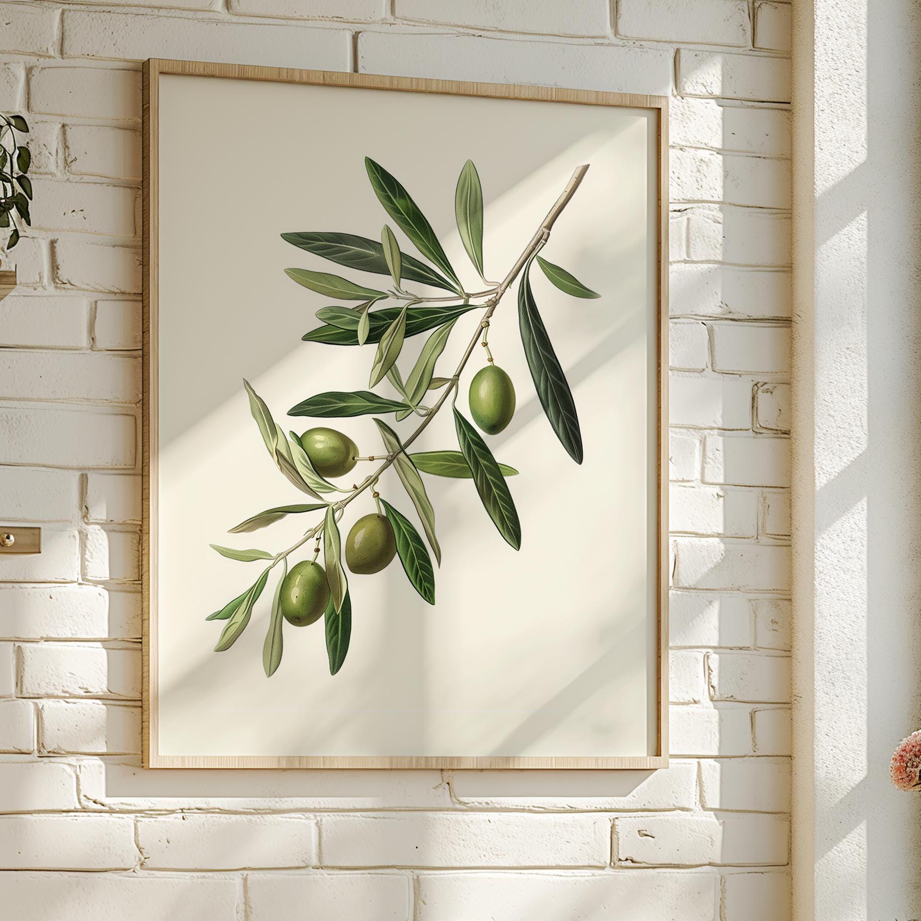 Olive Branch Art, Botanical Print, Vintage Wall Art, Kitchen Decor ...