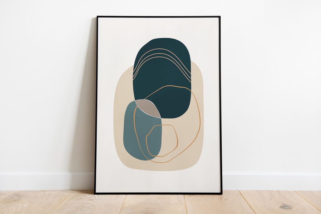 Abstract Organic Shapes, Modern Art, Minimalist Decor, Geometric Wall Art, Digital Download ...