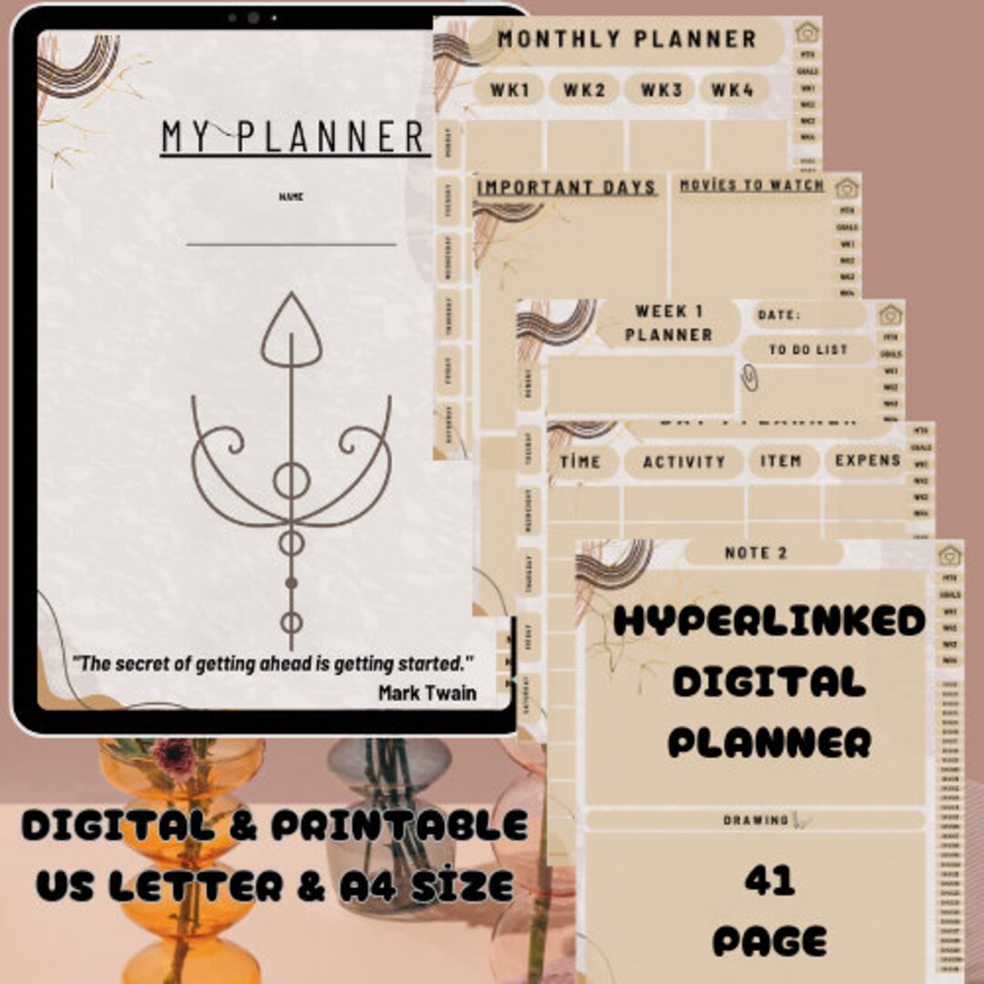 Boho Digital Planner: Undated, Goodnotes & Notability Compatible (PDF ...