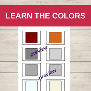 Montessori Color Flashcards: 54 Printable Cards (PDF) - Etsy