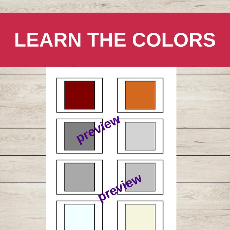Montessori Color Flashcards: 54 Printable Cards (PDF) - Etsy