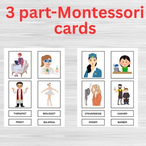 52 Professions Flashcards Printable / Job Image Cards for Kids ...