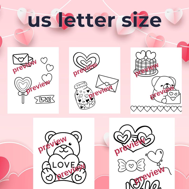 Printable Valentines Day Coloring Pages; Easy and Cute Designs for Kids ...