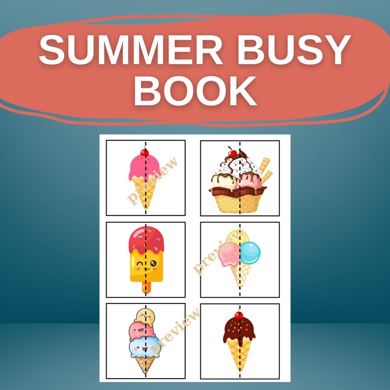 Ice Cream Matching Game: Summer Preschool Printable (PDF) - Etsy