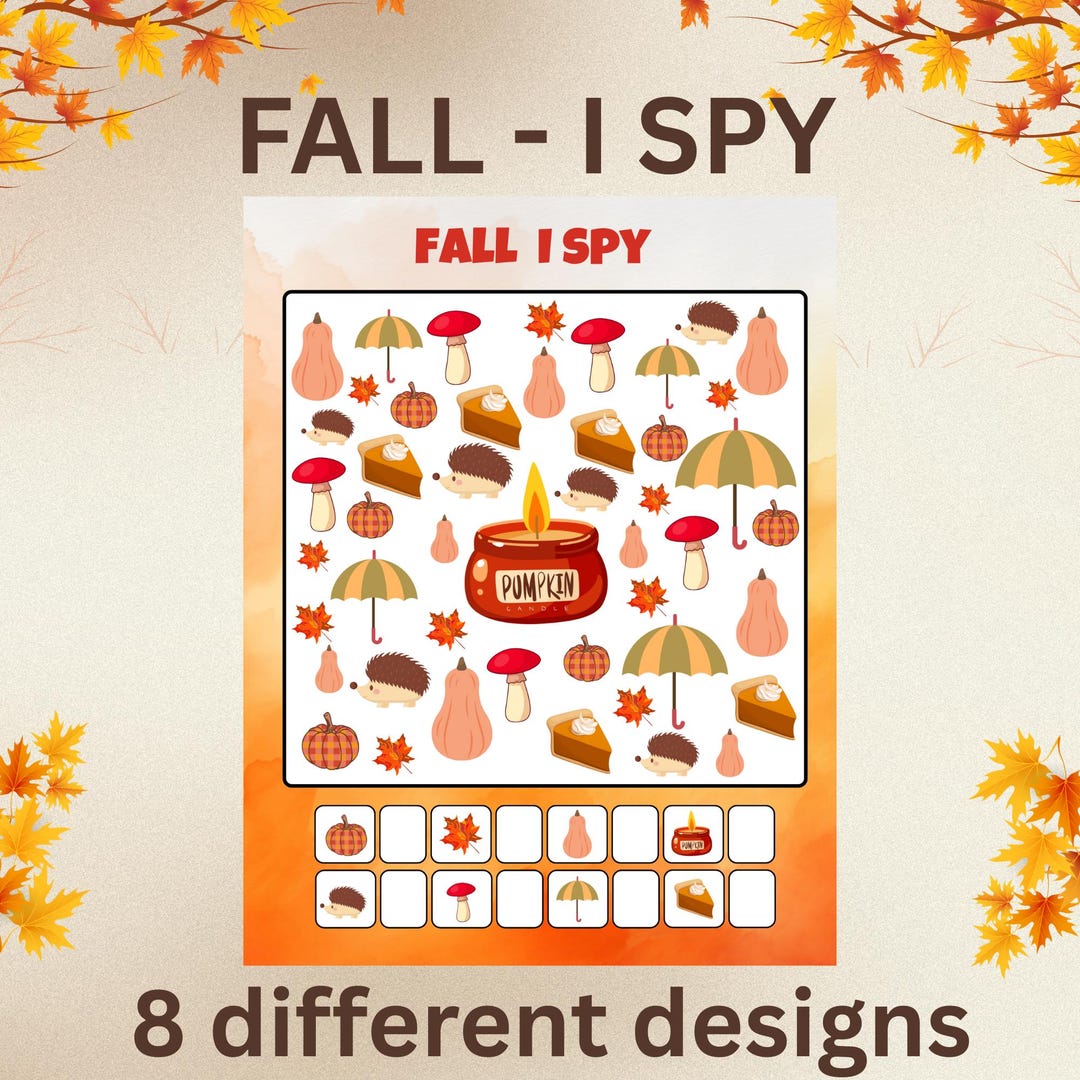 Fall I Spy Game / Spy Printable Activities / Fall Autumn Preschool ...