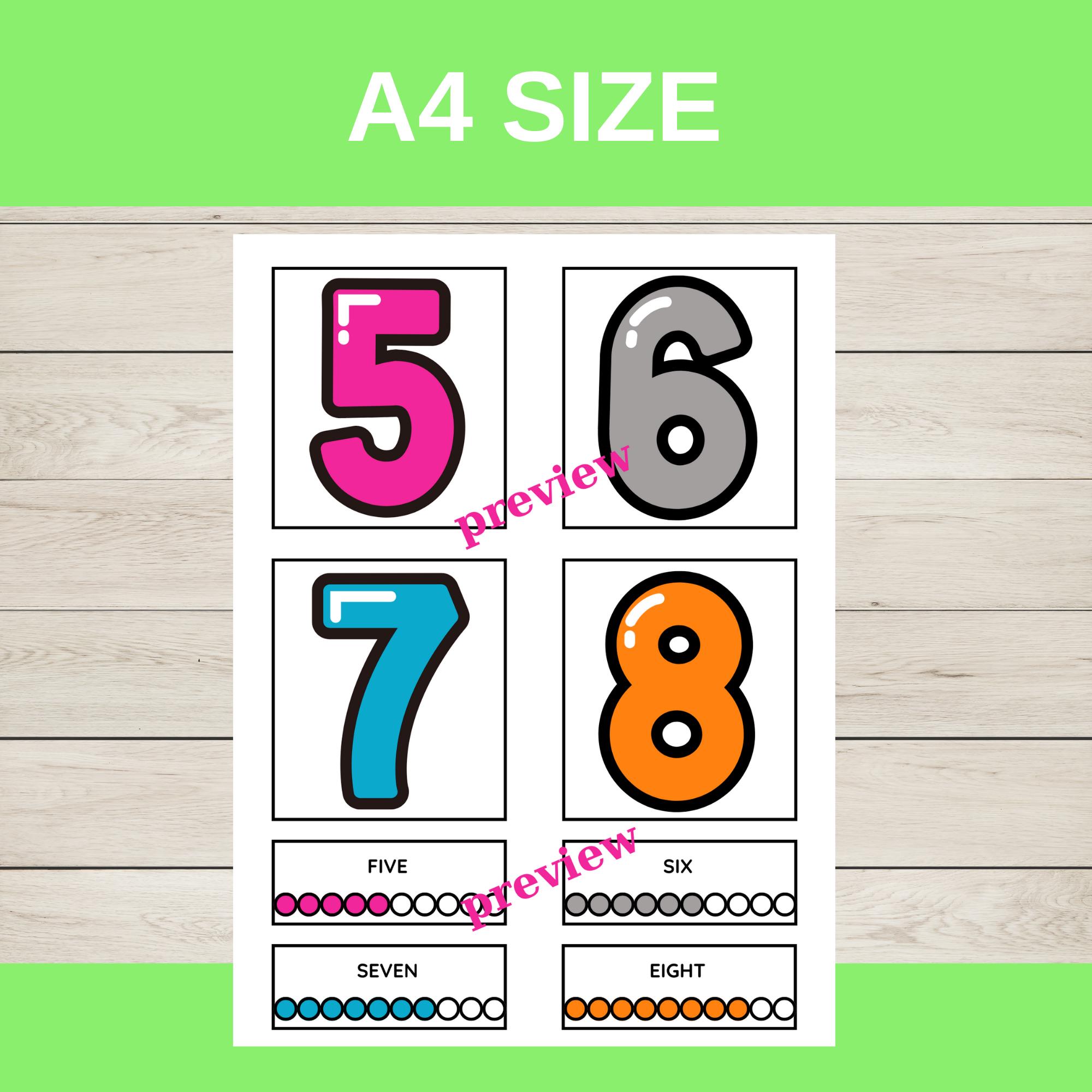 Numbers Flashcards 1-10 / Preschool Learning Printable / Counting Flash ...