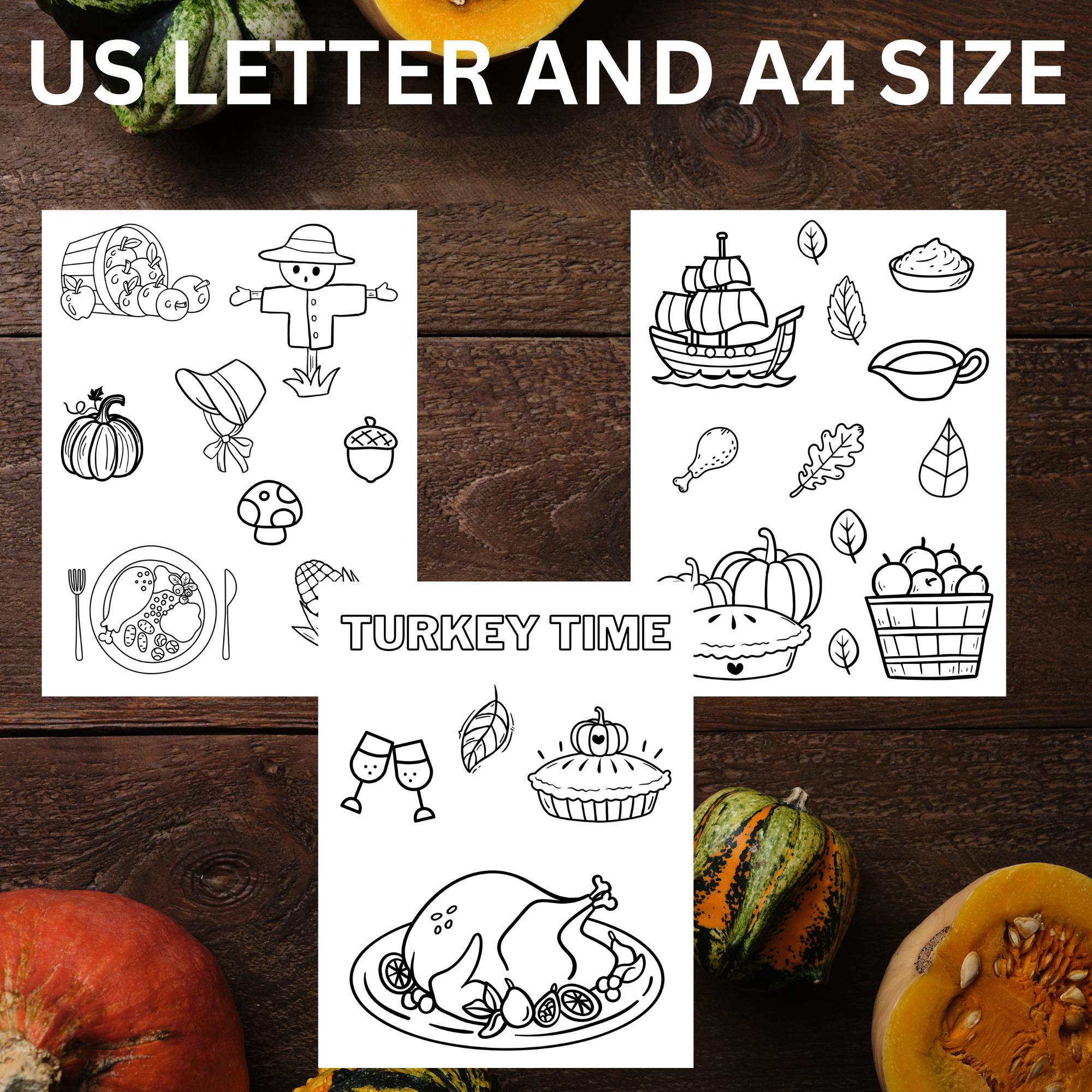 Thanksgiving Coloring Pages / Cozy Fall / Printable Coloring / Turkey ...