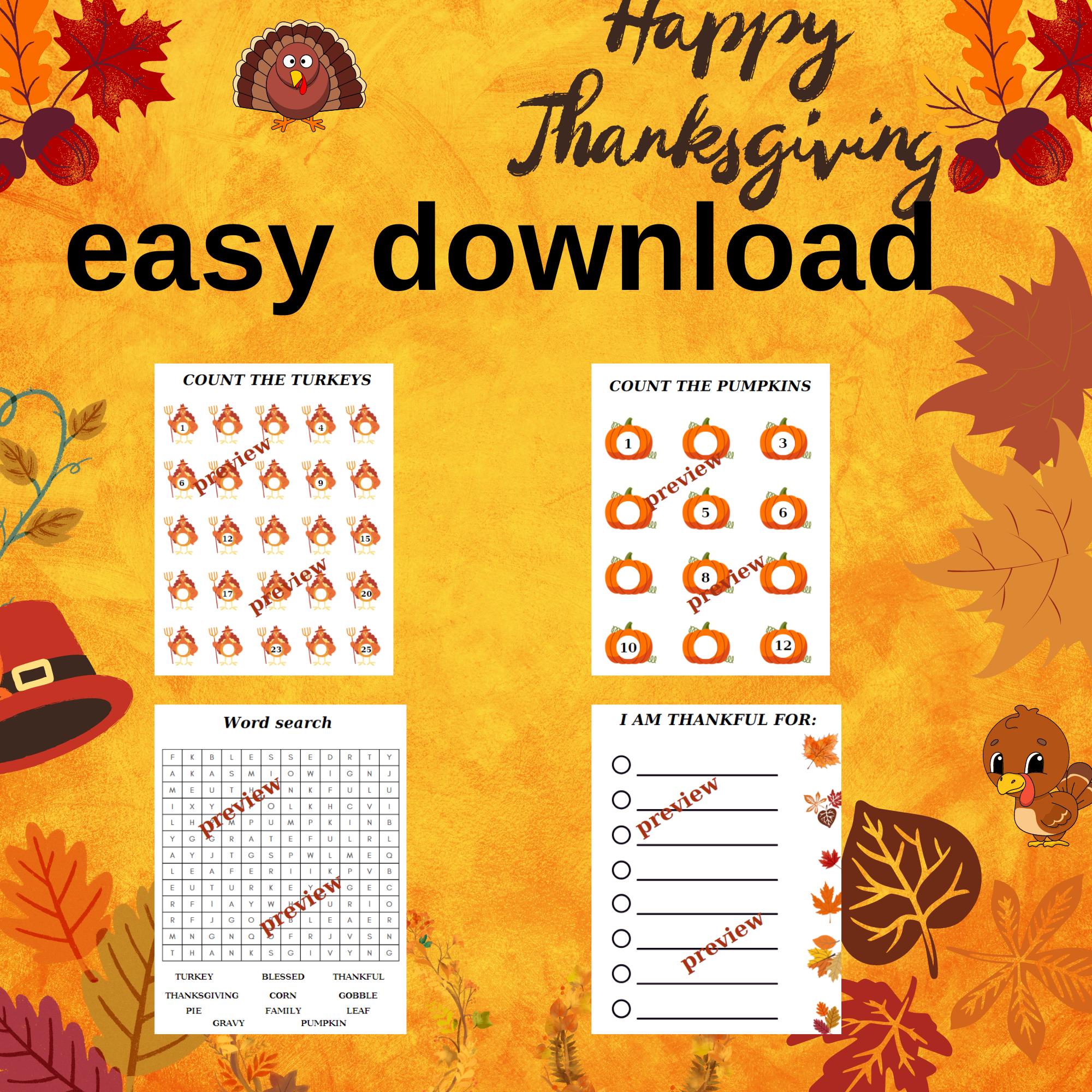 Thanksgiving Printable Activity Pages, Thanksgiving Activities ...