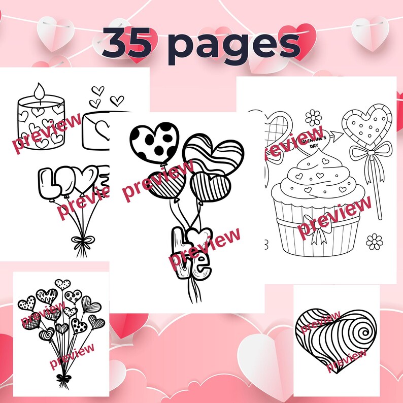 Printable Valentines Day Coloring Pages; Easy and Cute Designs for Kids ...