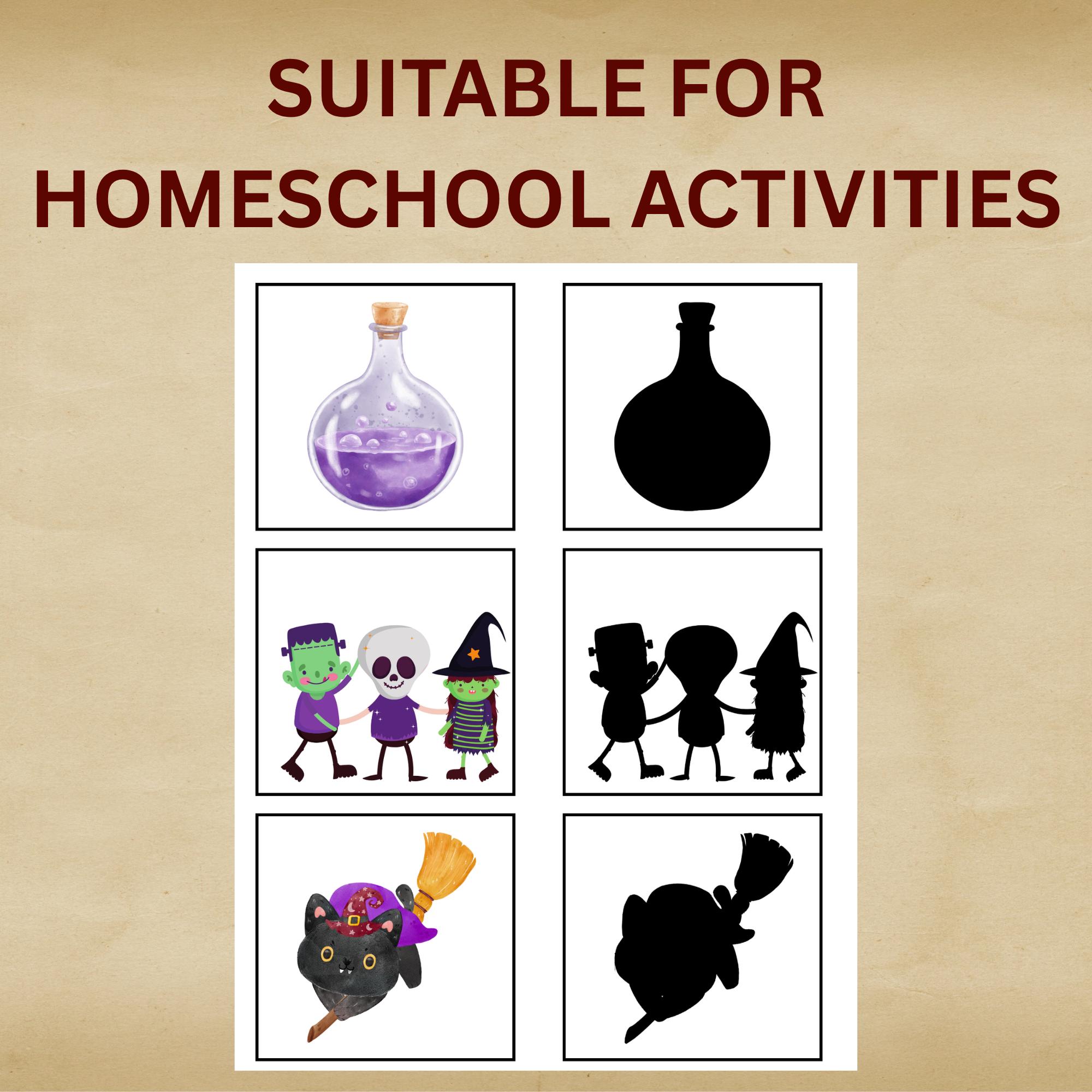 Halloween Shadow Matching Game: Printable Toddler Activity (PDF ...