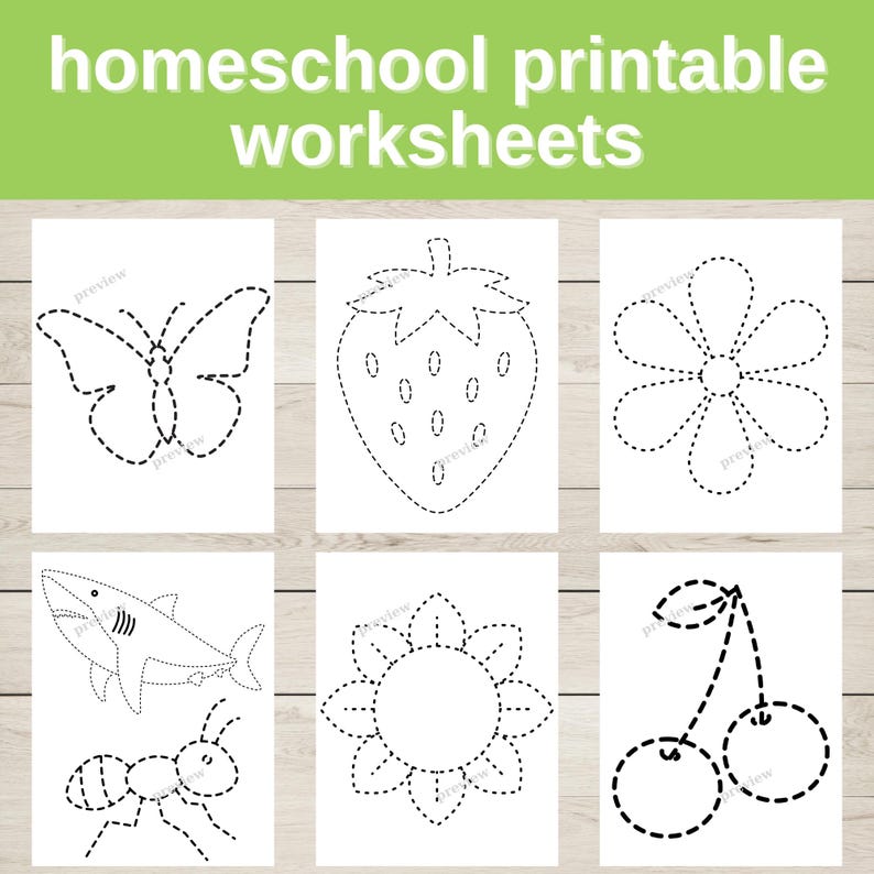 Summer Preschool Line Tracing Worksheets / Preschool Pre-writing ...