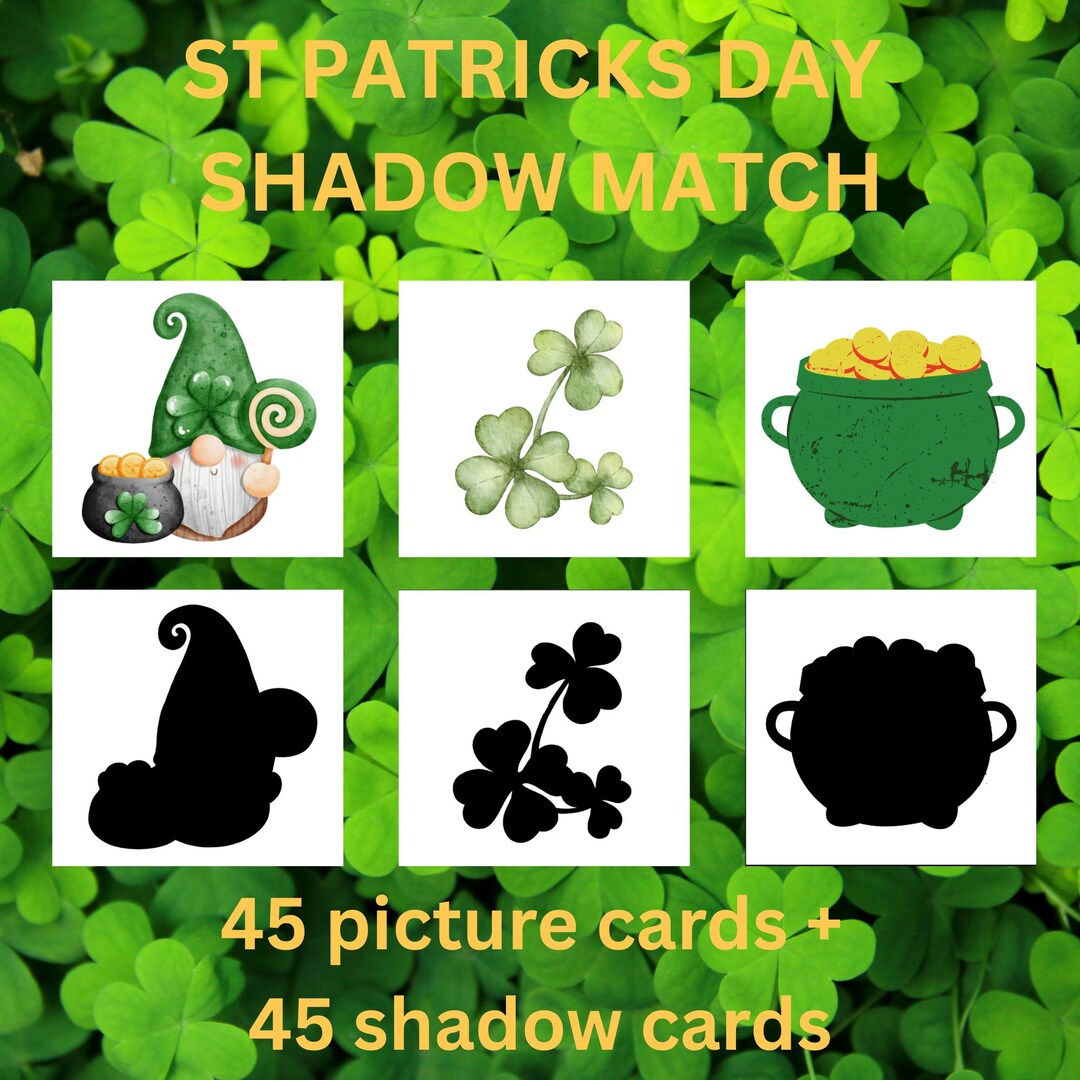St. Patrick's Day Shadow Match / Preschool Toddler Printable ...