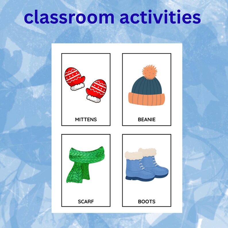 Winter Flashcards / Nomenclature Cards / Toddler Activity / Winter ...