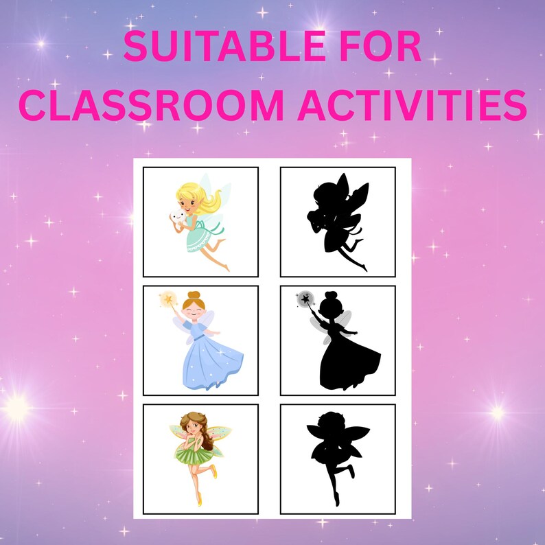 Fairies Shadow Matching / Preschool Learning / Montessori Activity for ...
