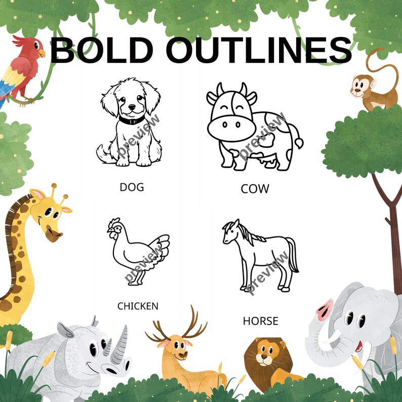Printable Animal Coloring Pages | Fun and Easy Color Activity | Toddler ...