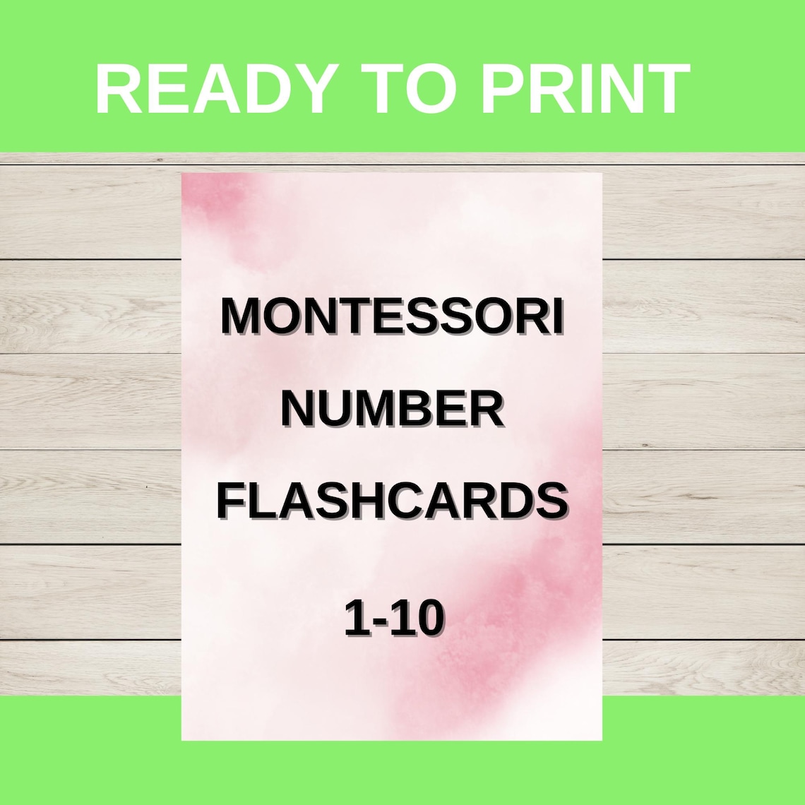 Numbers Flashcards 1-10 / Preschool Learning Printable / Counting Flash ...