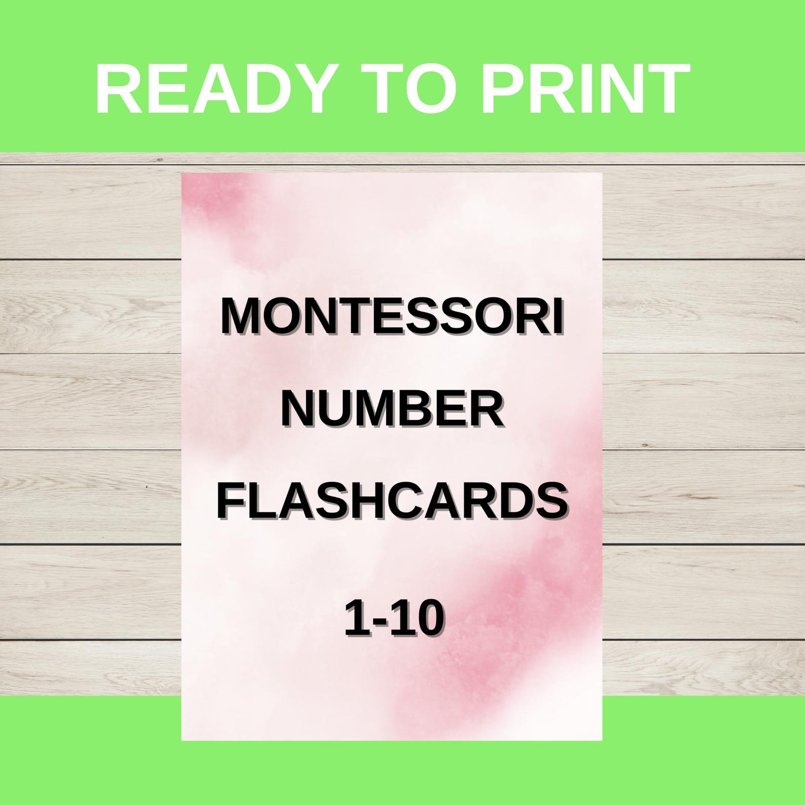Numbers Flashcards 1-10 / Preschool Learning Printable / Counting Flash ...
