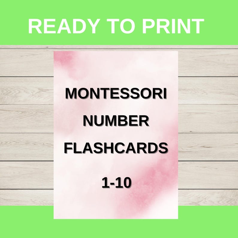Numbers Flashcards 1-10 / Preschool Learning Printable / Counting Flash ...