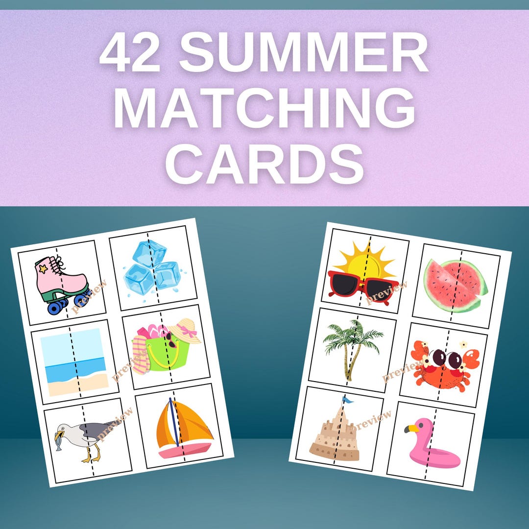 Summer Matching Toddler Activity / Summer Matching Game / Preschool ...