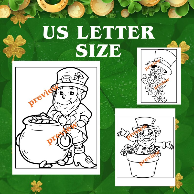 St. Patrick's Day Coloring Pages: 20 Fun Designs (printable PDF) - Etsy