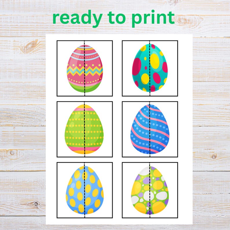 Easter Eggs Matching Game Printable / Toddler Preschool Memory Game ...