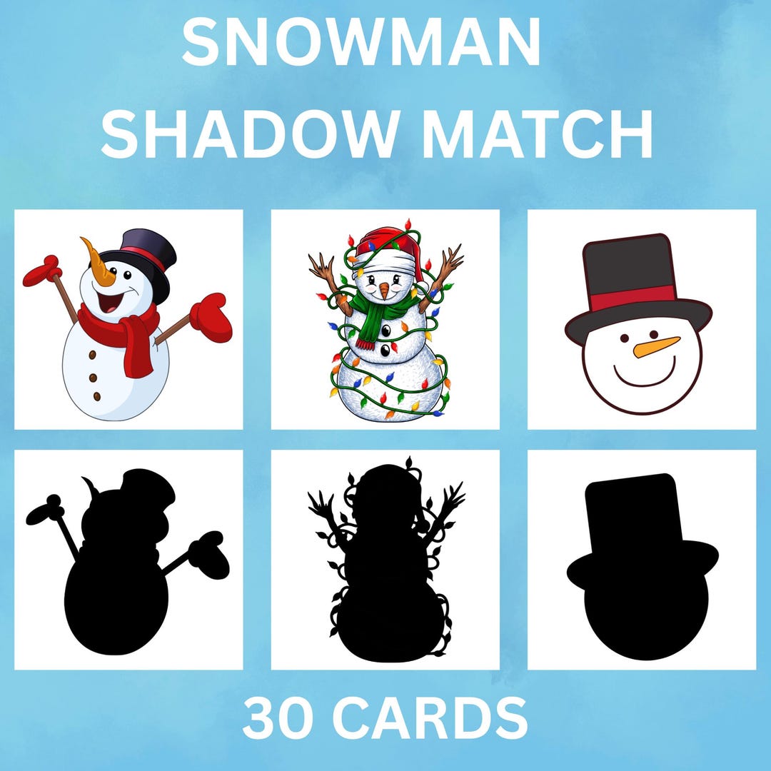 Snowman Shadow Match / Preschool Printable / Homeschool Printable ...