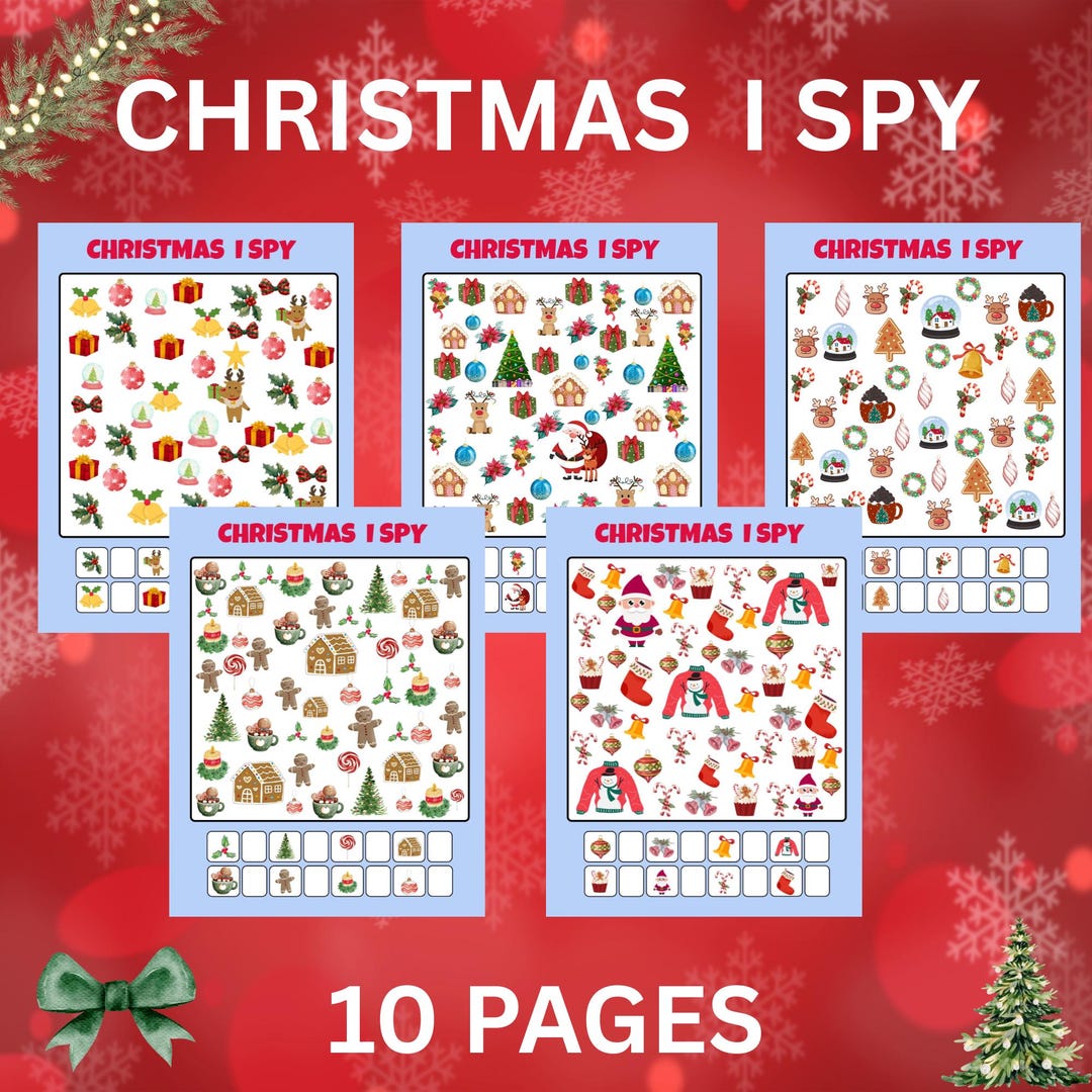 Christmas I Spy Activity Printable / Christmas Activities for Kids ...