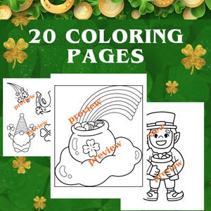 St. Patrick’s Day Coloring Pages – Printable PDF – 20 Fun Designs for ...