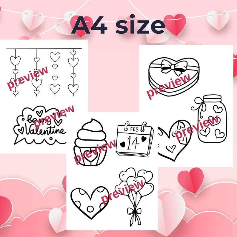 Printable Valentines Day Coloring Pages; Easy and Cute Designs for Kids ...
